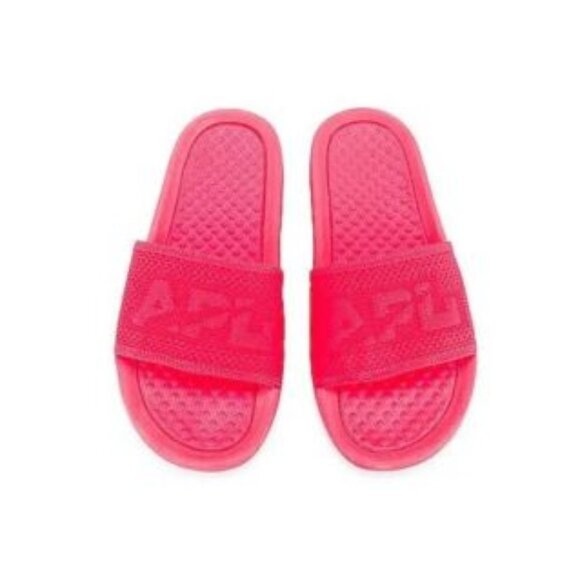 APL | Shoes | Nwt Apl Big Logo Hot Pink Techloom Slide Sandals | Poshmark